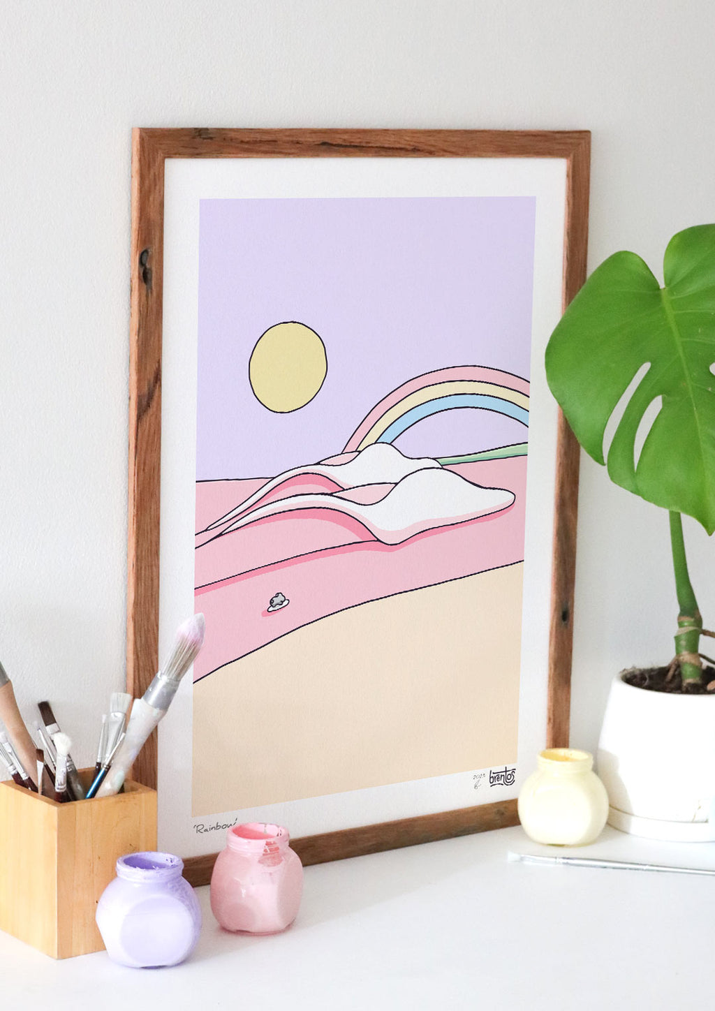 Surfing Koala Pink Waves and a Rainbow - Brentos