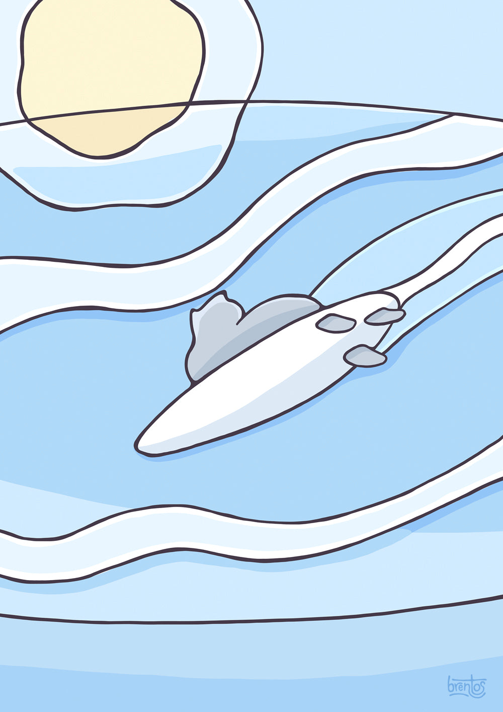Underwater Surfing Koala Art Print - Brentos