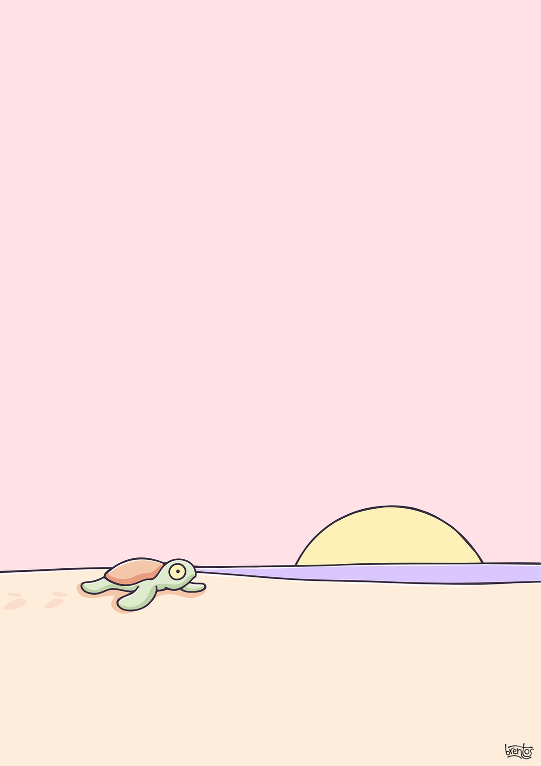 Baby Turtle Art Print - Brentos