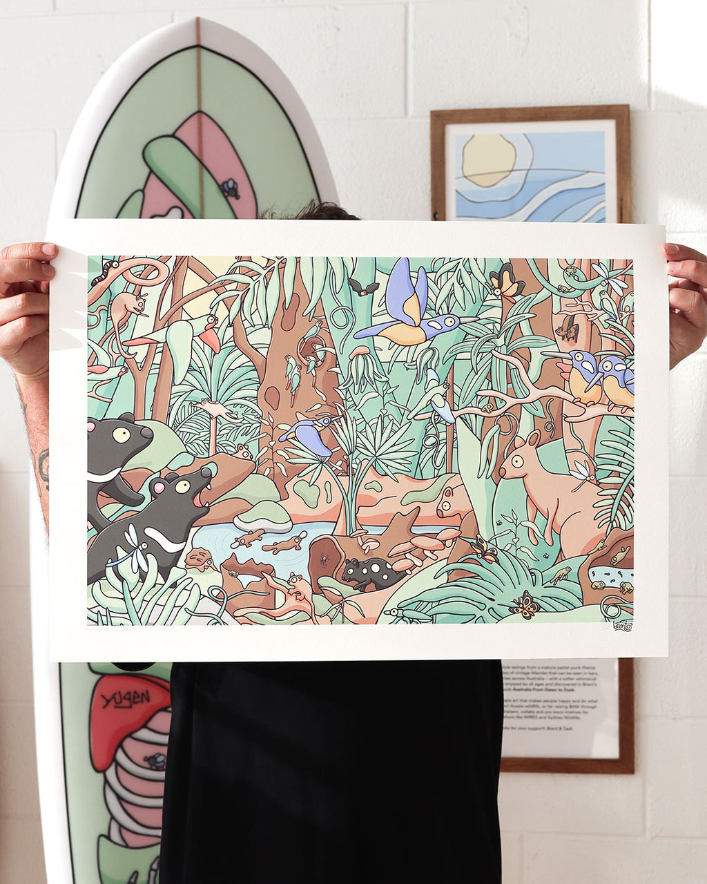Temperate Rainforests Art Print from Australian Animals Book - Brentos
