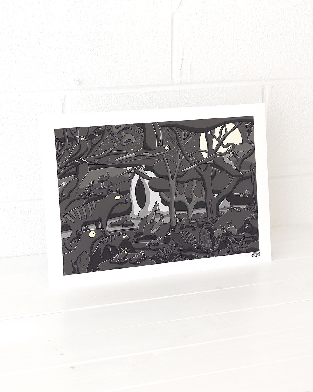 Extinct Animals Art Print from Australian Animals Book - Brentos