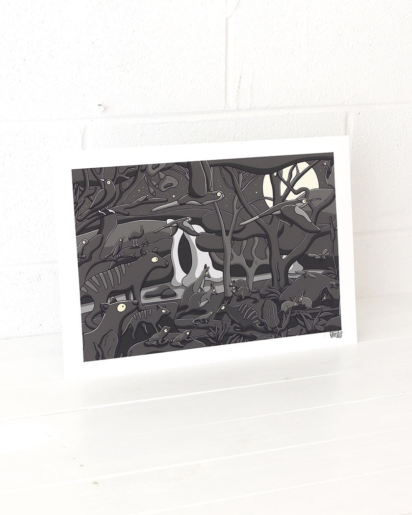 Extinct Animals Art Print from Australian Animals Book - Brentos