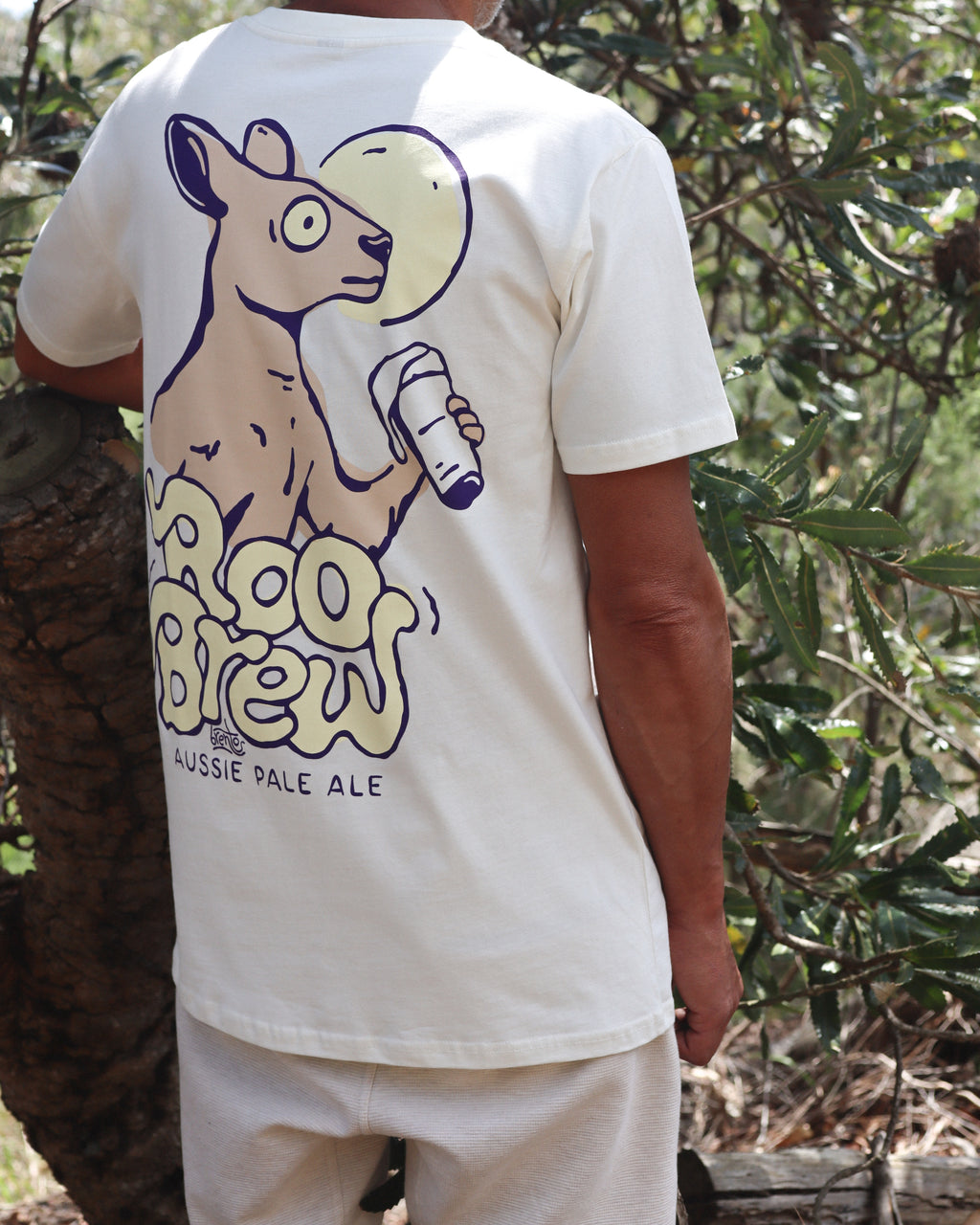 Roo Brew Kangaroo Drinking a Beer T-shirt by Brentos
