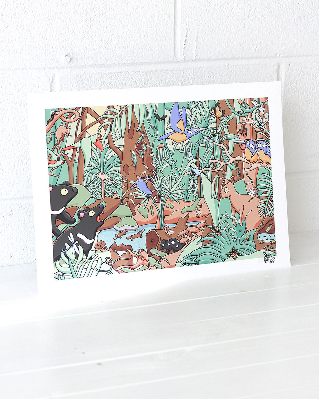 Temperate Rainforests Art Print from Australian Animals Book - Brentos
