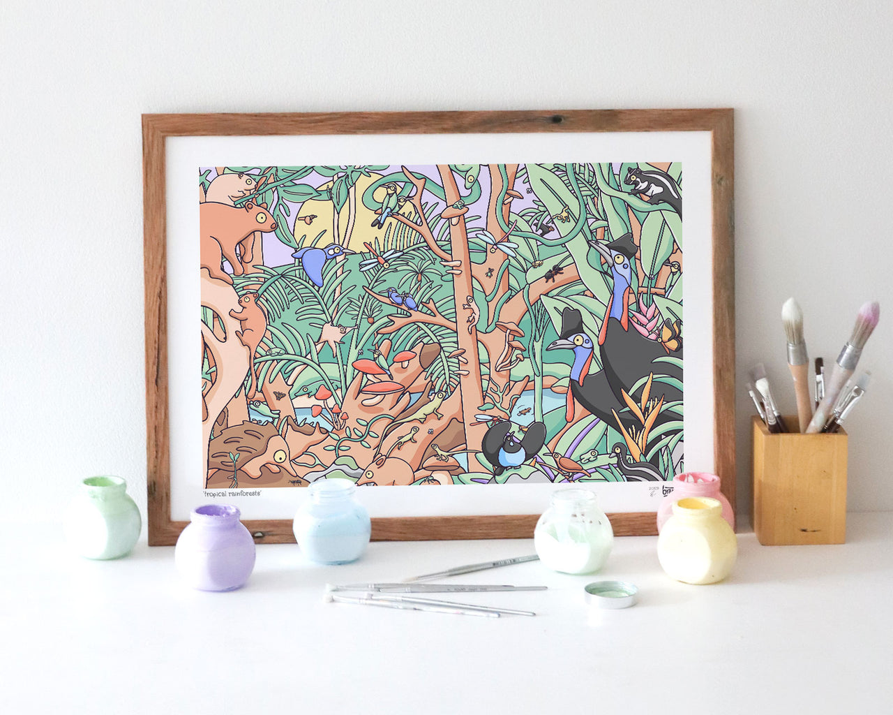 Tropical Rainforests Art Print from Australian Animals Book - Brentos