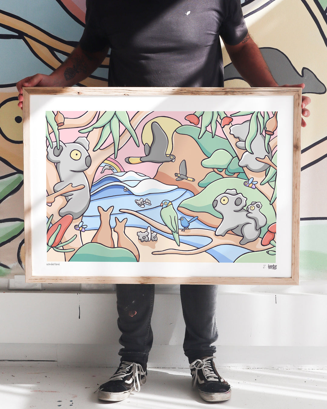 Beach and Bush Scene Wonderland Art Print by Brentos