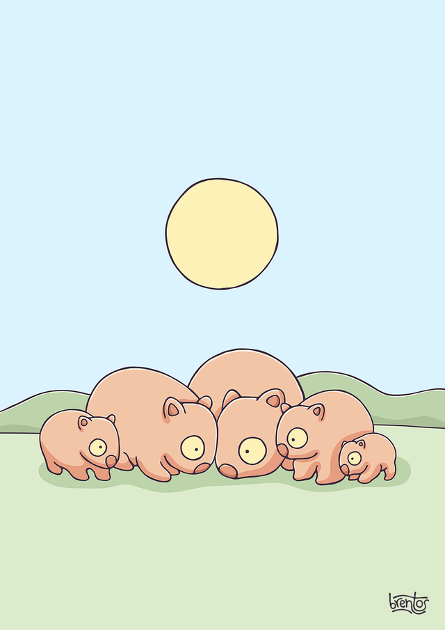 Create Your Own Wombat Family Print - Brentos