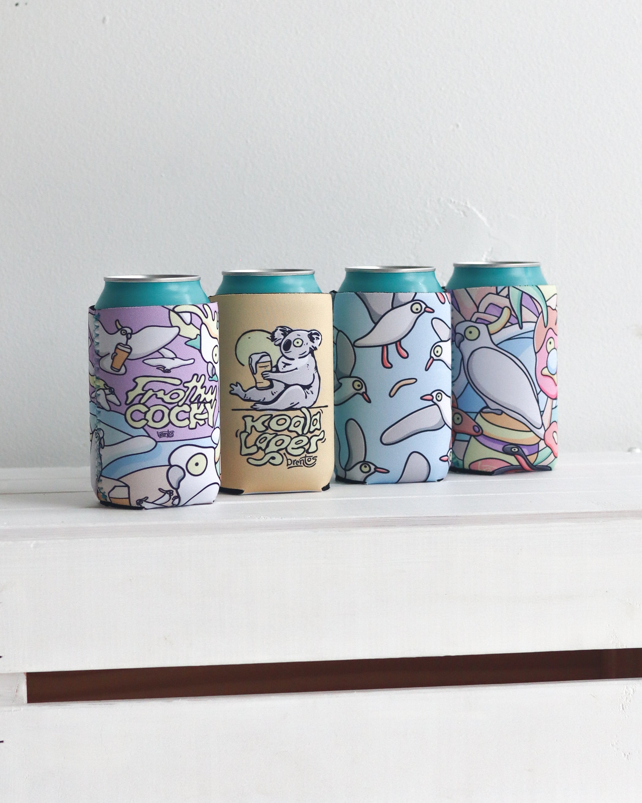 Australiana Stubby Holders & Beer Coolers with Amazing Art by Brentos