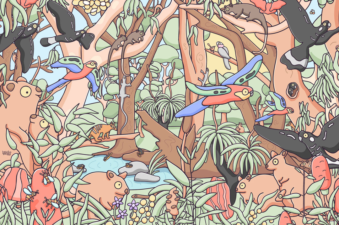 Eucalyptus Forests Art Print from Australian Animals Book - Brentos