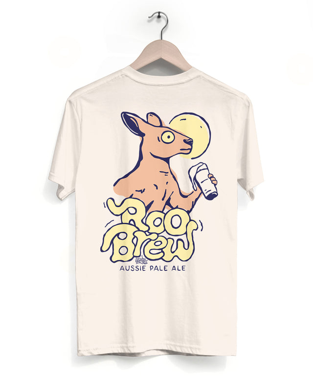 Roo Brew Kangaroo Drinking a Beer T-shirt by Brentos