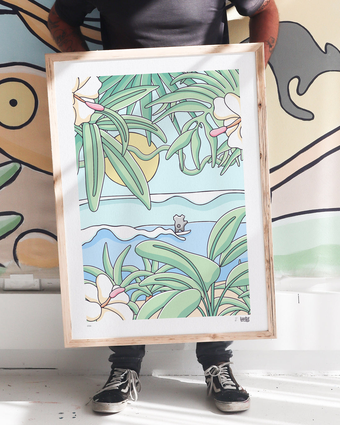 Slide Art Print Surfing Koala - Brentos