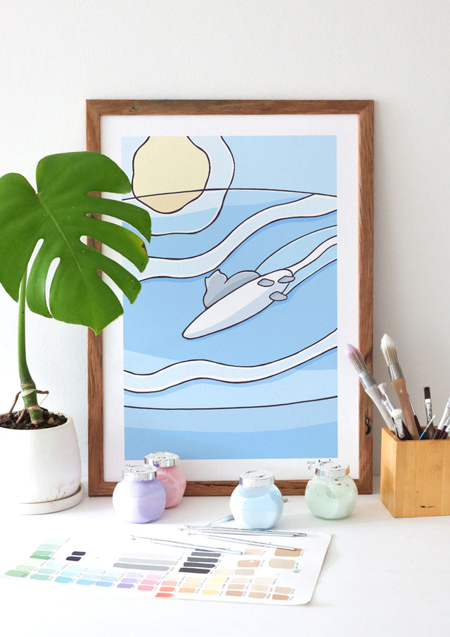 Underwater Surfing Koala Art Print - Brentos